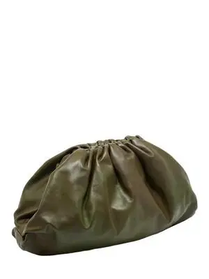 Bottega Veneta The Pouch Leather Clutch Bag Green