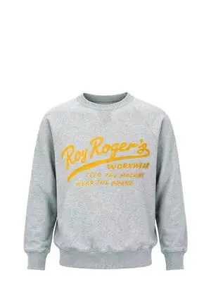ROY ROGER'S Logo-embroidered Raglan-sleeve Sweatshirt - Grey