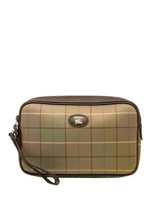 Burberry Vintage Check Canvas Clutch Bag - Brown