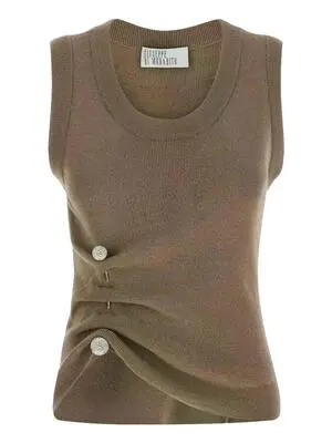 Giuseppe Di Morabito Sleeveless Crystal-embellished Ruched Top - Brown