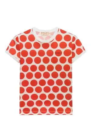 MARNI Marni Cotton T-Shirt With Polka Rhythm Print
