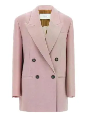 TELA Nomade Herringbone Double-breasted Blazer - Pink