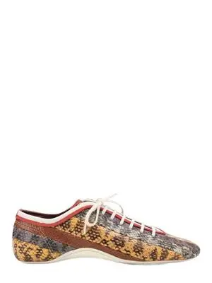Dries Van Noten DRIES VAN NOTEN Leather Patchwork Snakeskin Print Ballerina Sneakers Yellow