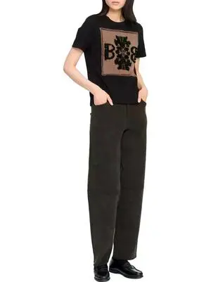 BARRIE Cashmere-patch T-shirt - Black