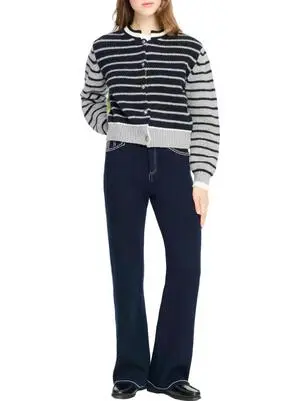 BARRIE Barrie Striped Chunky-Knit Cardigan