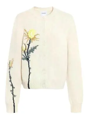 BARRIE Thistle-motif Cashmere Cardigan - White