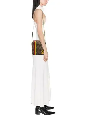 Dior Diorissimo Trotter Coated Canvas Rasta Crossbody Bag - Brown