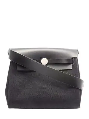 Hermès 2026 Military Toile And Vache Hunter Herbag Zip 20 Crossbody Bag - Black