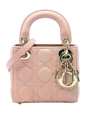 DIOR 2021 Micro Lambskin Cannage Lady Dior Satchel