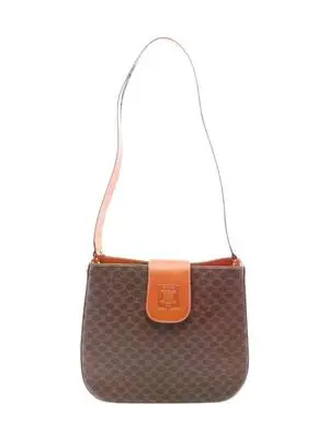 Celine 20th Century Macadam Coated Canvas Shoulder Bag - Brown