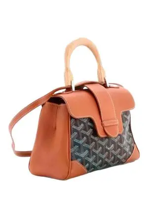 Goyard Saigon Top Handle Bag Coated Canvas With Leather Mini Shoulder Bag Brown
