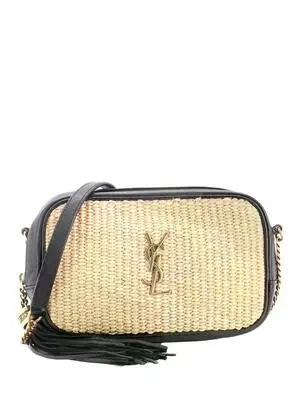 SAINT LAURENT Saint Laurent Woven Raffia Mini Camera Bag