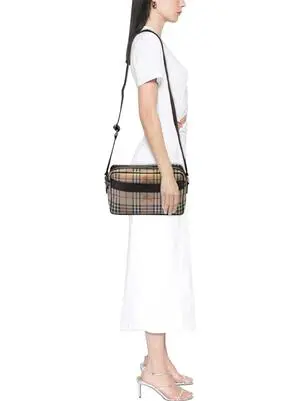 Burberry Haymarket Check Coated Canvas Crossbody Bag - Neutrals