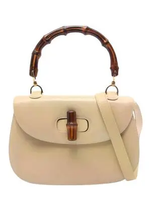 Gucci 20th Century Calfskin Bamboo Night Satchel - Neutrals