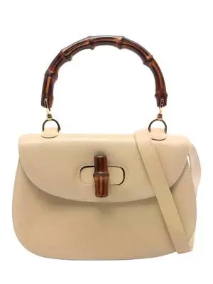 Gucci 20th Century Calfskin Bamboo Night Satchel - Neutrals