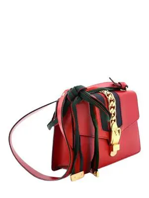 Gucci Sylvie Leather Small Shoulder Bag - Red