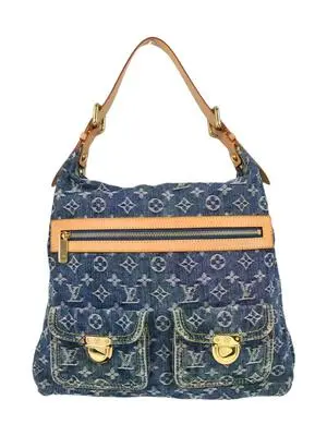 LOUIS VUITTON Louis Vuitton Monogram Denim Baggy Shoulder Bag Blue