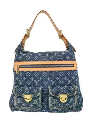 LOUIS VUITTON Louis Vuitton Monogram Denim Baggy Shoulder Bag Blue