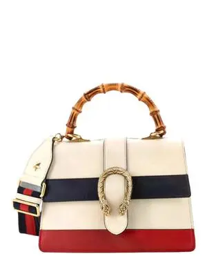 Gucci Dionysus Bamboo Top Handle Bag Colorblock Leather Medium Satchel - Neutrals