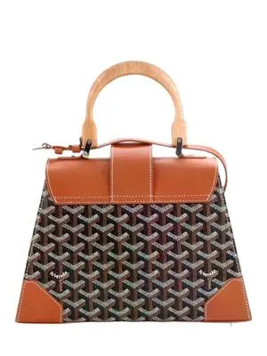 Goyard Saigon Top Handle Bag Coated Canvas With Leather Pm Satchel - Brown