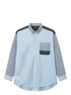 Izzue Patchwork Striped Shirt - Blue
