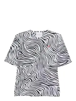 Philosophy Di Lorenzo Serafini Zebra Print Embroidered Logo T-shirt - White