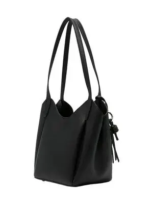 Guess Melody Logo-plaque Pebbled-leather Shoulder Bag - Black