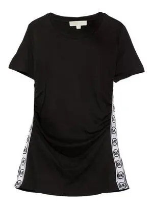Michael Kors Logo Tape Ruched T-shirt - Black