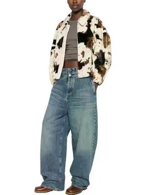 VALENTINI 1972 Cow-print Faux Fur Jacket - Neutrals