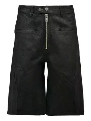 FILTH Waxed Panelled Shorts - Black
