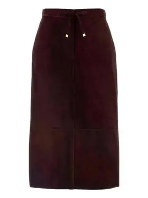 Max Mara Gazza Suede Skirt - Red