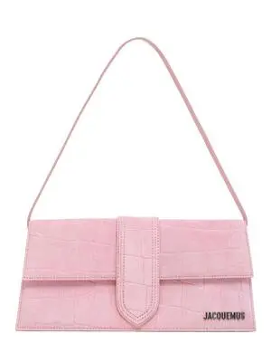 Jacquemus Croc-effect Leather Shoulder Bag Pink