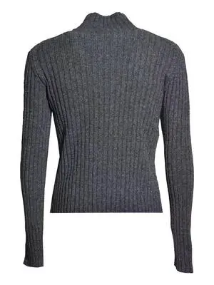 JIL SANDER Ribbed-knit Zip-up Sweater - Grey