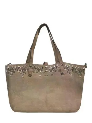 CAMPOMAGGI Bella Crystal-embellished Studded Tote Bag - Grey