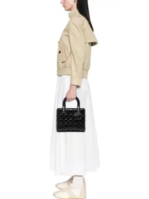 Dior 2013 Medium Lambskin Cannage Lady Satchel - Black