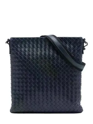 Bottega Veneta Woven Nappa Leather Crossbody Bag - Blue