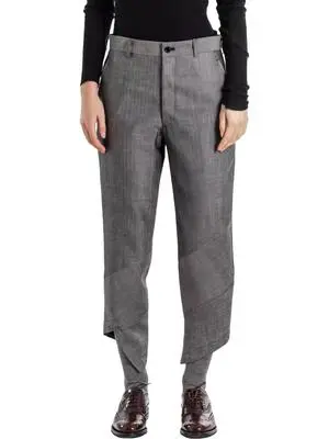 Comme Des Garçons Asymmetric-hem Tailored Trousers - Grey