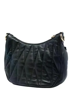 Miu Miu 2010-2026 Matelasse Tricolor Nappa Rider Shoulder Bag - Black
