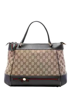 Gucci 2016-2026 Gg Canvas Web Mayfair Satchel - Neutrals