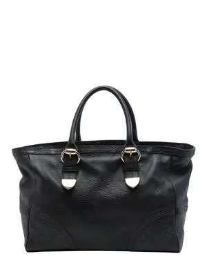 Gucci 2016-2026 Guccissima Trimmed Calfskin Signoria Tote Bag - Black