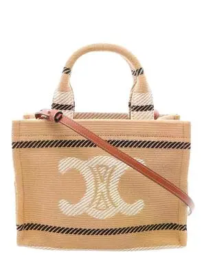 Celine 2020-2026 Small Canvas Triomphe Cabas Thais Tote Satchel - Neutrals