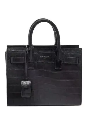SAINT LAURENT Saint Laurent Nano Sac De Jour Crocodile-Effect Tote Bag