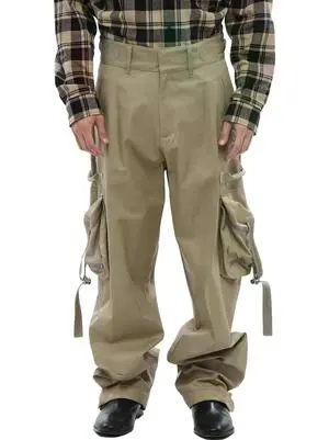 Off-White Cargo Trousers With Zipped Pockets - Neutrals