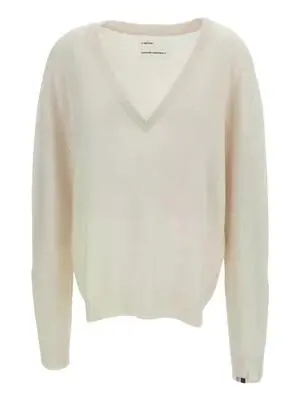 Extreme Cashmere V-neck Long Sleeve Sweater - Neutrals