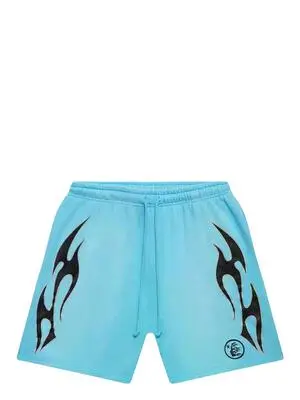 HELLSTAR Flame Print Shorts - Blue