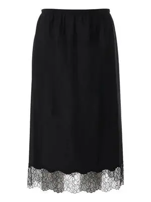 CARVEN Carven Lace-Trimmed Wool Skirt