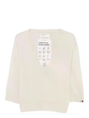Extreme Cashmere Cashmere V-neck Three-quarter Sleeve Sweater - Neutrals