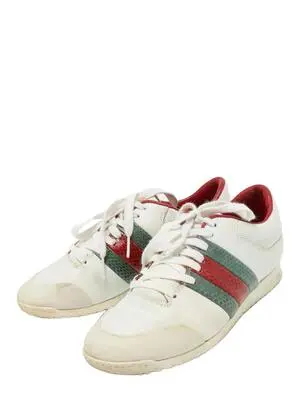 Gucci Gucci White Leather Web Stripe Sneakers White