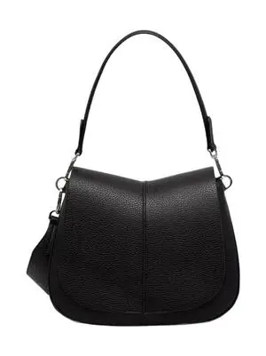 GIANNI CHIARINI Helena Round Pebbled-leather Shoulder Bag - Black