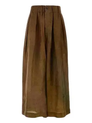 UMA WANG Jacquard Patterned Trousers - Brown